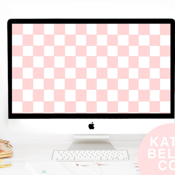 Pink Checkered Wallpaper - Etsy
