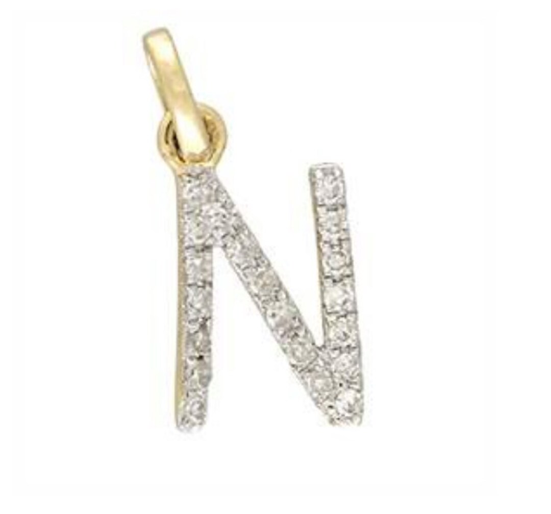 14k Gold and Diamond Alphabet Charm Diamond Alphabet Charm - Etsy