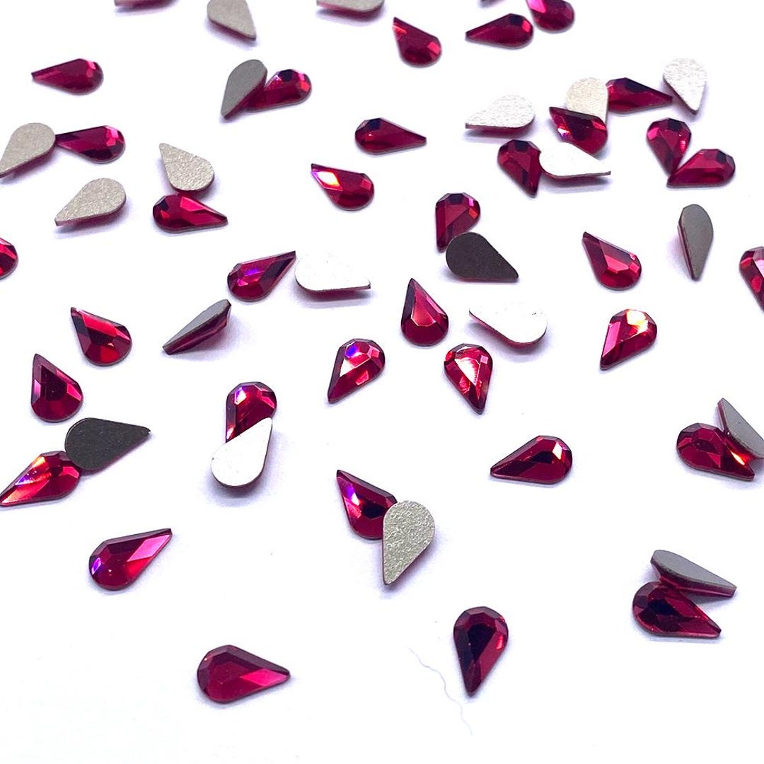6 Pcs Swarovski 2300 Pear Shaped Tear Drop Crystal Flatbacks No-hotfix ...