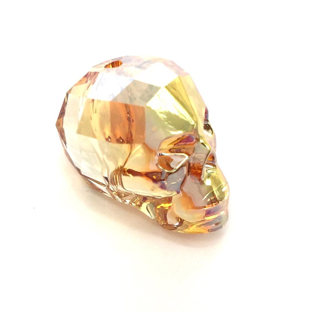 Crystal Metallic Sunshine (001 METSH) Swarovski 5750 Skull Beads ...