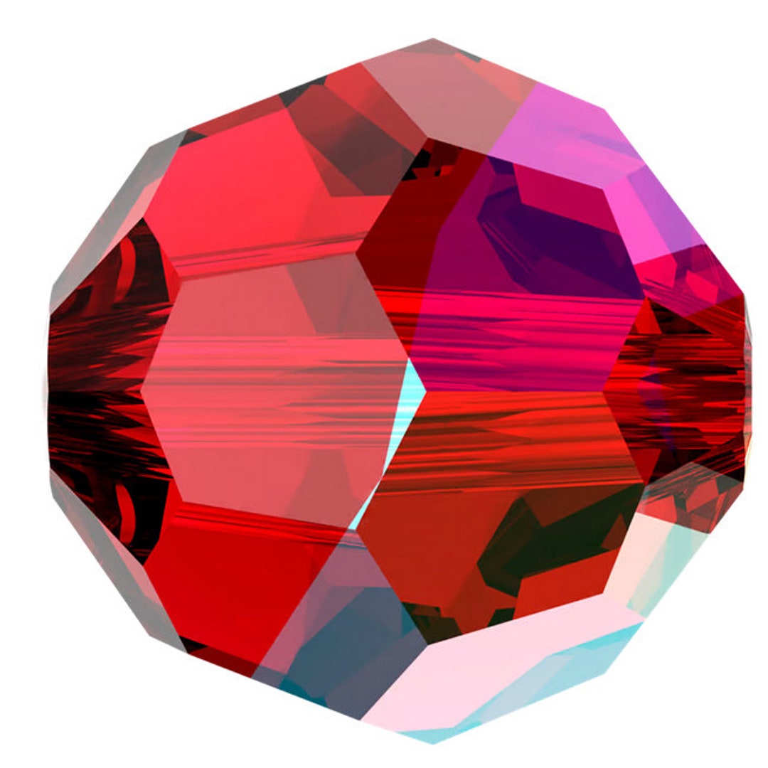 Siam Shimmer (208 SHIM) Red Shiny Genuine Swarovski 5000 Round Crystal ...