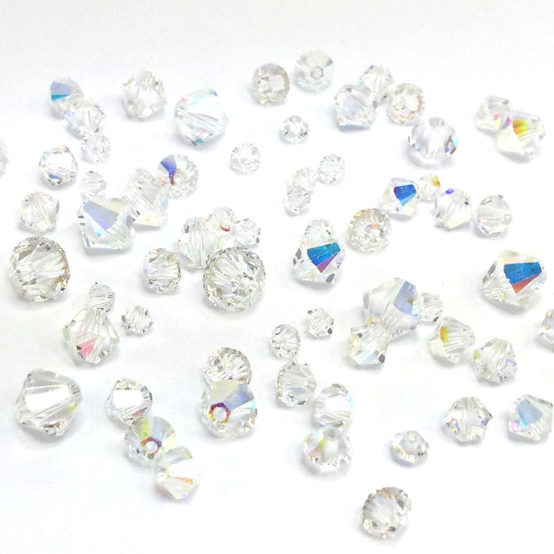72 Pcs - Assorted Mixed Sizes 3mm 4mm 5mm 6mm Crystal AB 001 Ab Genuine ...