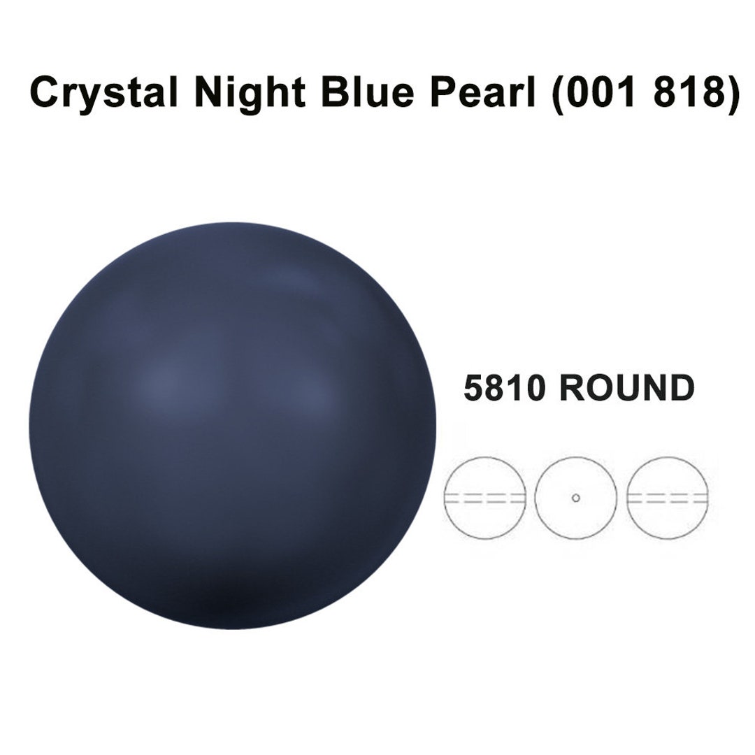 Crystal Night Blue (001 818) Dark Blue Genuine Swarovski 5810 Pearls ...