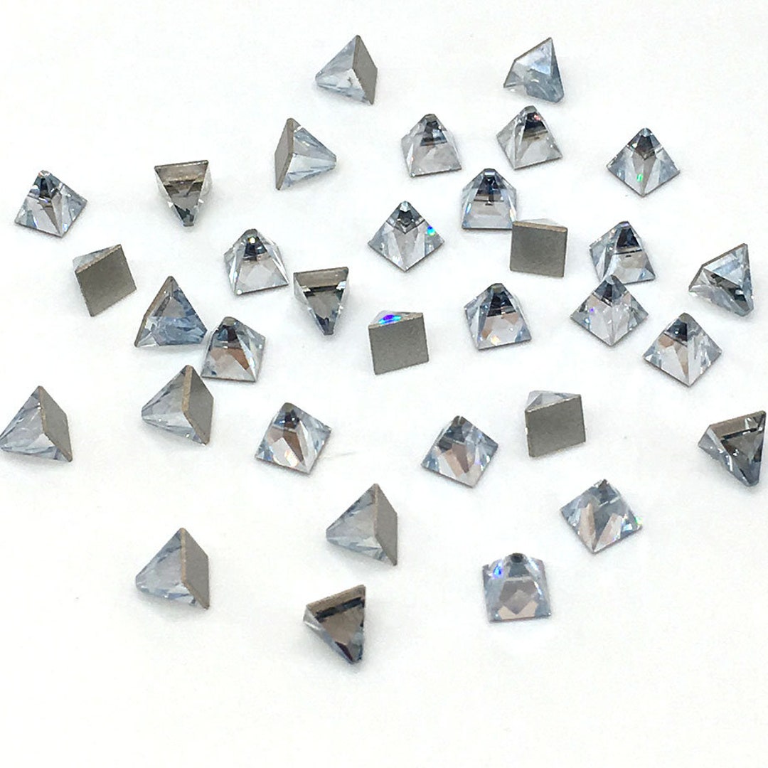 8 Swarovski 2419 Square Spike Crystal Flatback 4x4mm Nail Art Crystal ...