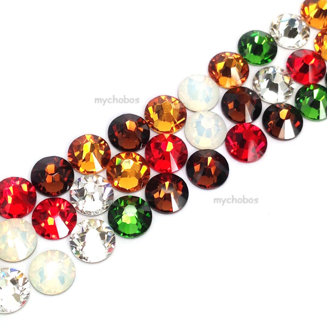 Swarovski 2058/2088 Crystal Flatback Rhinestones Nail Art CHRISTMAS Colors Mix (ss5 , Ss7 , Ss9 ...