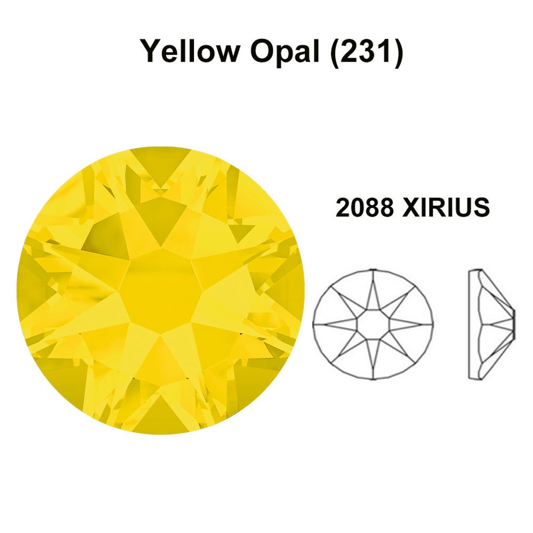Yellow Opal (231) Swarovski 2088 XIRIUS 34ss Crystal Flatback No-hotfix ...
