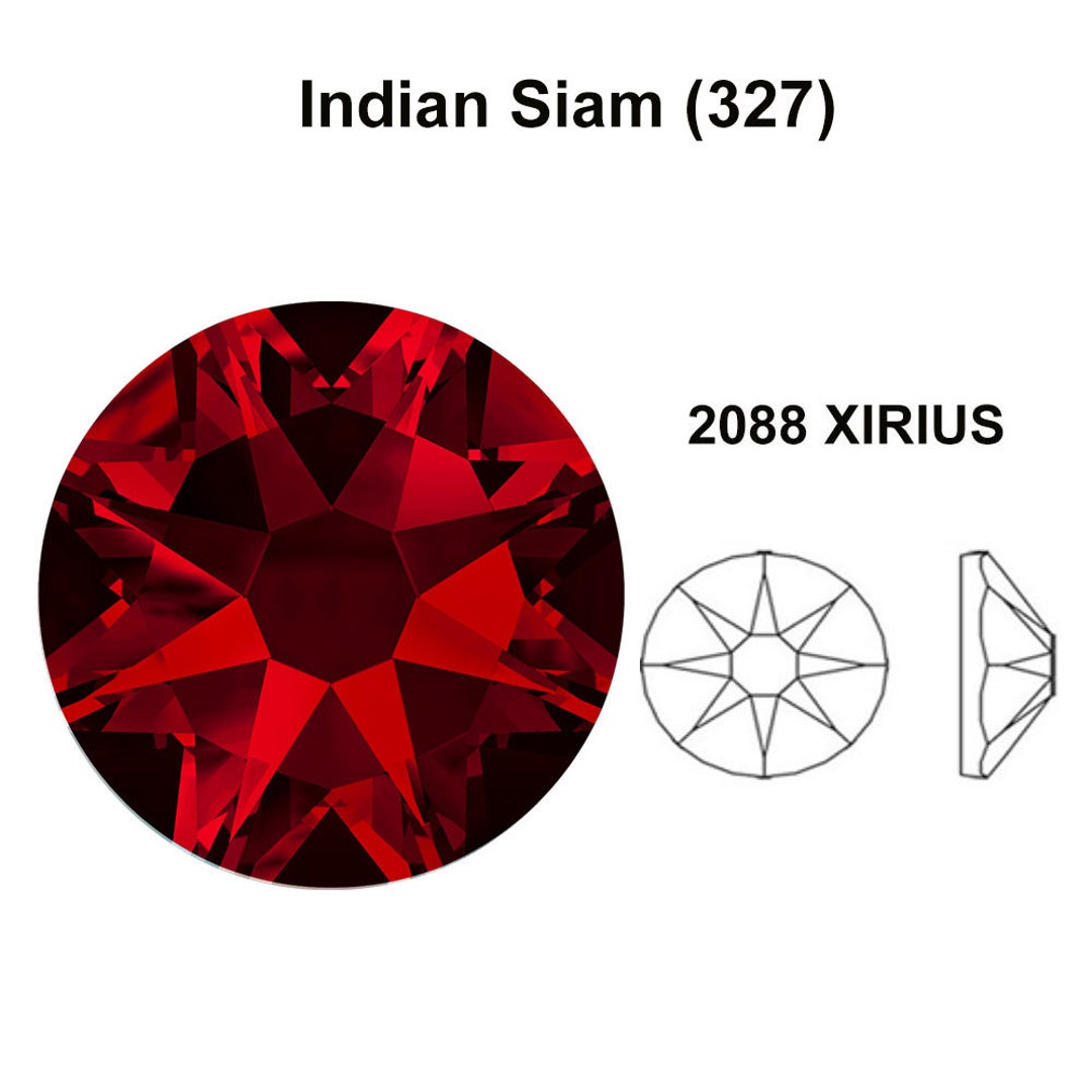 Indian Siam (327) Swarovski 2088 XIRIUS 12ss Crystal Flatback No-hotfix Rhinestones Nail Art 3mm ...