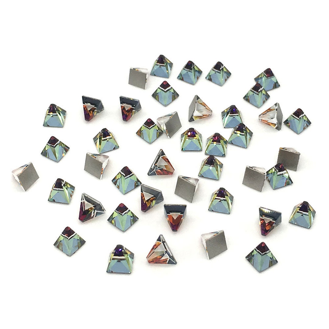 8 Swarovski 2419 Square Spike Crystal Flatback 4x4mm Nail Art Crystal ...