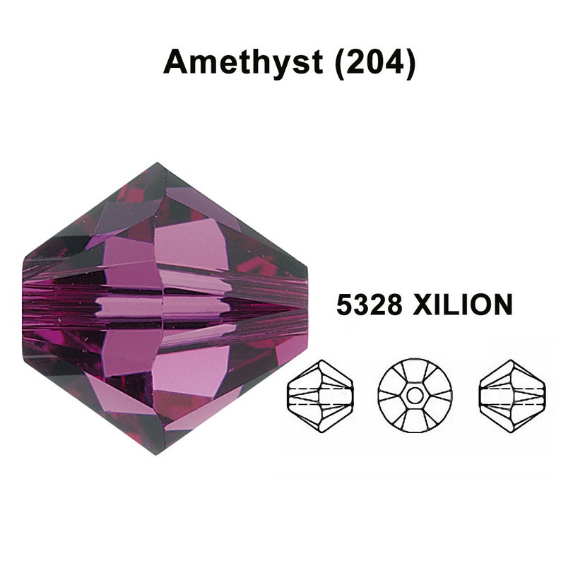 AMETHYST 204 Purple Genuine Swarovski 5328 XILION Bicone - Etsy