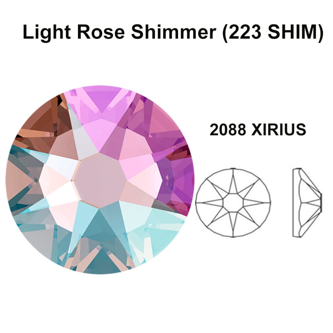 Light Rose Shimmer (223 SHIM) Swarovski 2088 XIRIUS 30ss Crystal Flatbacks No-hotfix Rhinestones ...