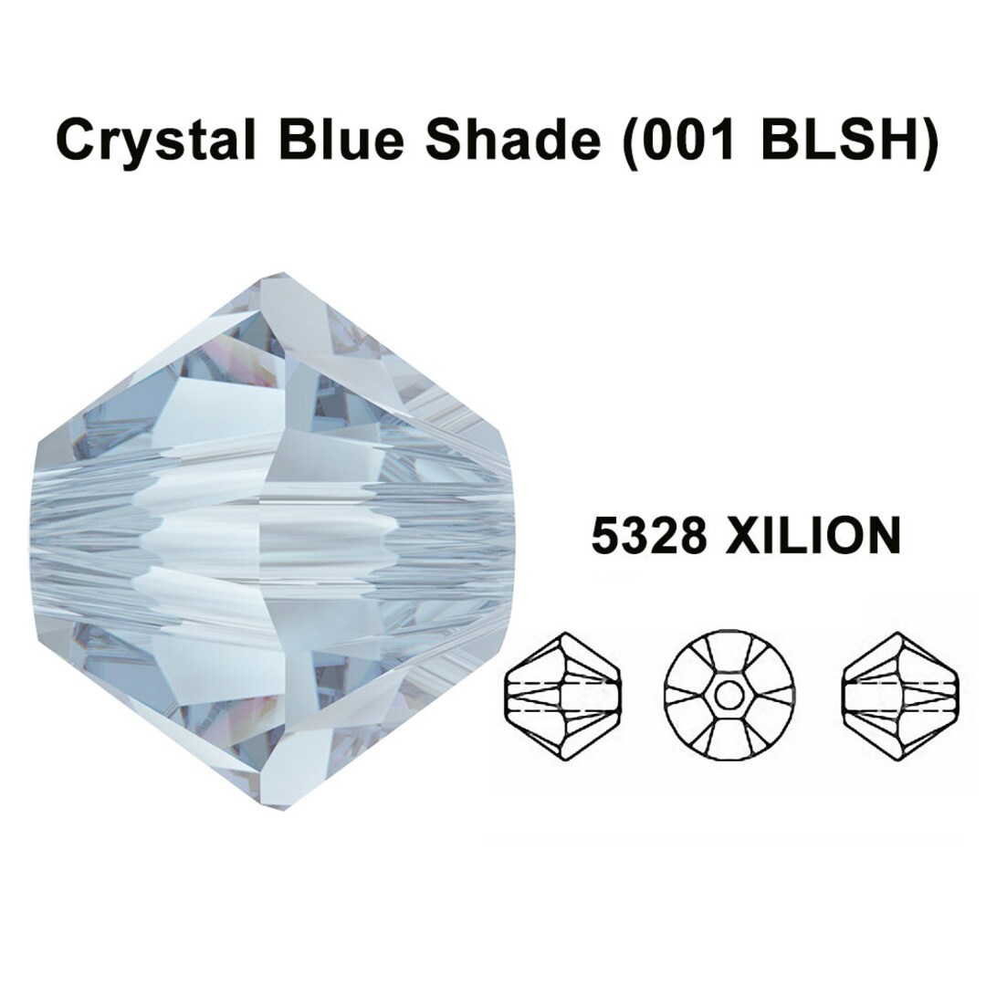 Crystal Blue Shade (001 BLSH) Genuine Swarovski 5328 XILION Crystal ...