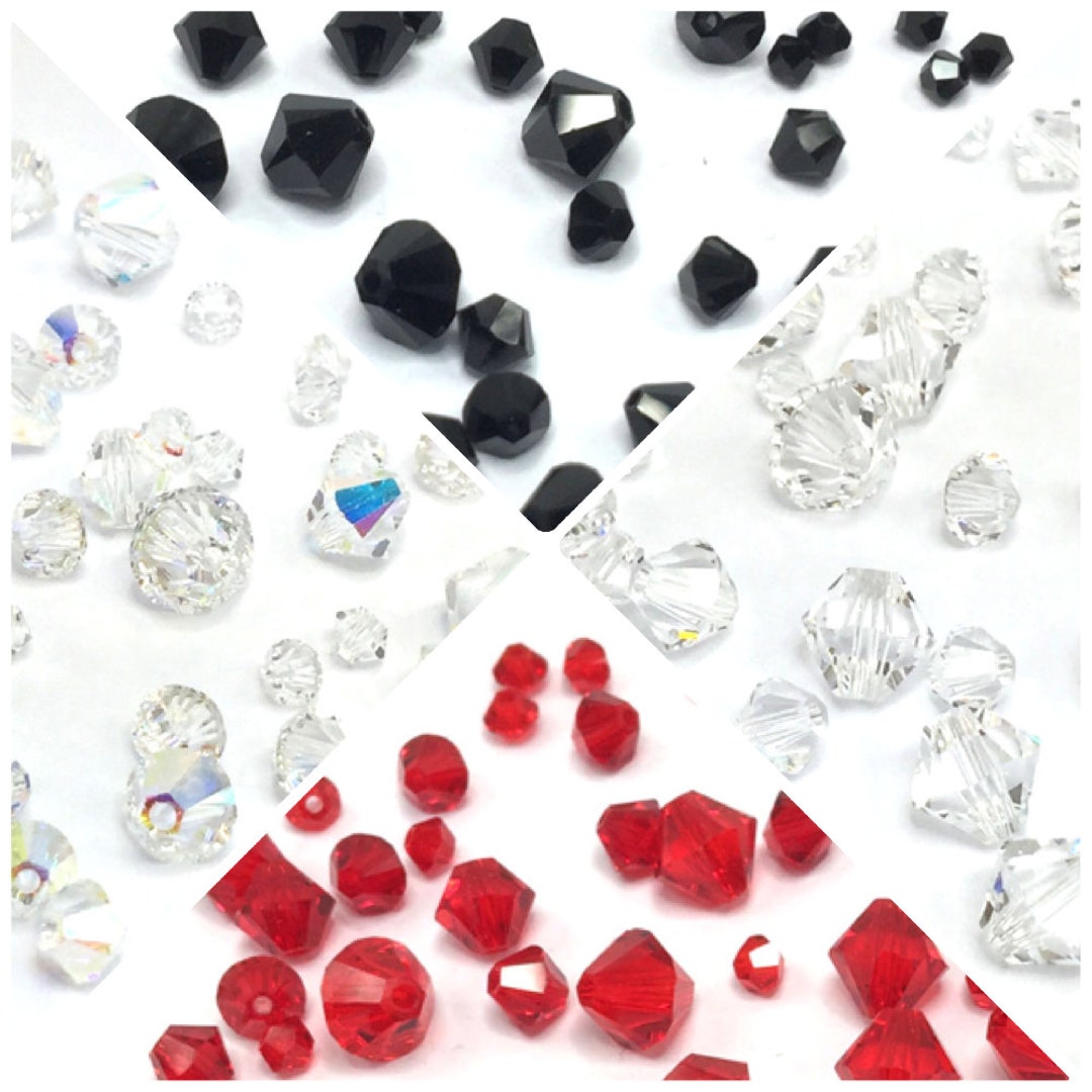 72 Pcs - Assorted Mixed Sizes 3mm 4mm 5mm 6mm Genuine Swarovski 5328 ...