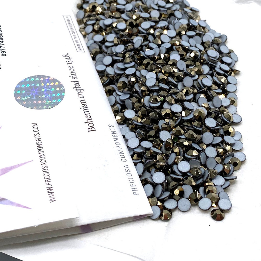 144 Pieces - Crystal Starlight Gold (00030 STG) Preciosa MC Chaton Rose ...