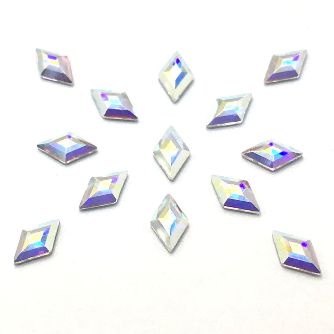 12 Pcs - Swarovski 2773 Diamond Shape Crystal Flatbacks No Hotfix 5x3mm Rhinestones Nail Art ...