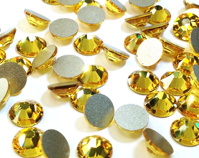 100 Topaz Brown Yellow Swarovski Crystal Chaton Mix 1st Qual Machine ...