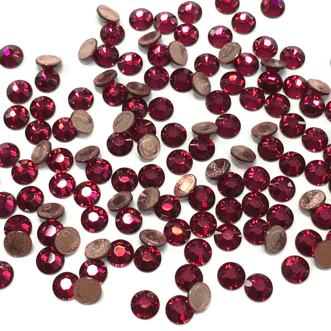 Ruby (501) Swarovski 2078 XIRIUS / 2038 XILION Flatbacks Hotfix Iron-on Rhinestones Red * No ...