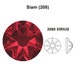 Siam (208) Swarovski 2088 XIRIUS 16ss Crystal Flatback No-hotfix Rhinestones Nail Art Dark Red ...