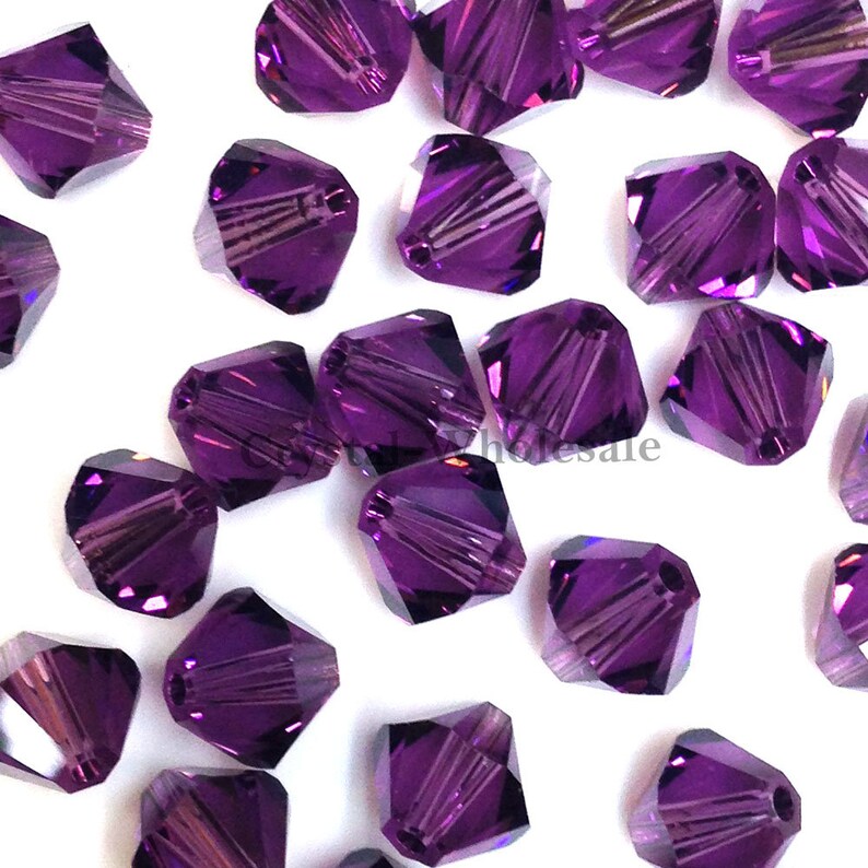 AMETHYST 204 Purple Genuine Swarovski 5328 XILION Bicone - Etsy