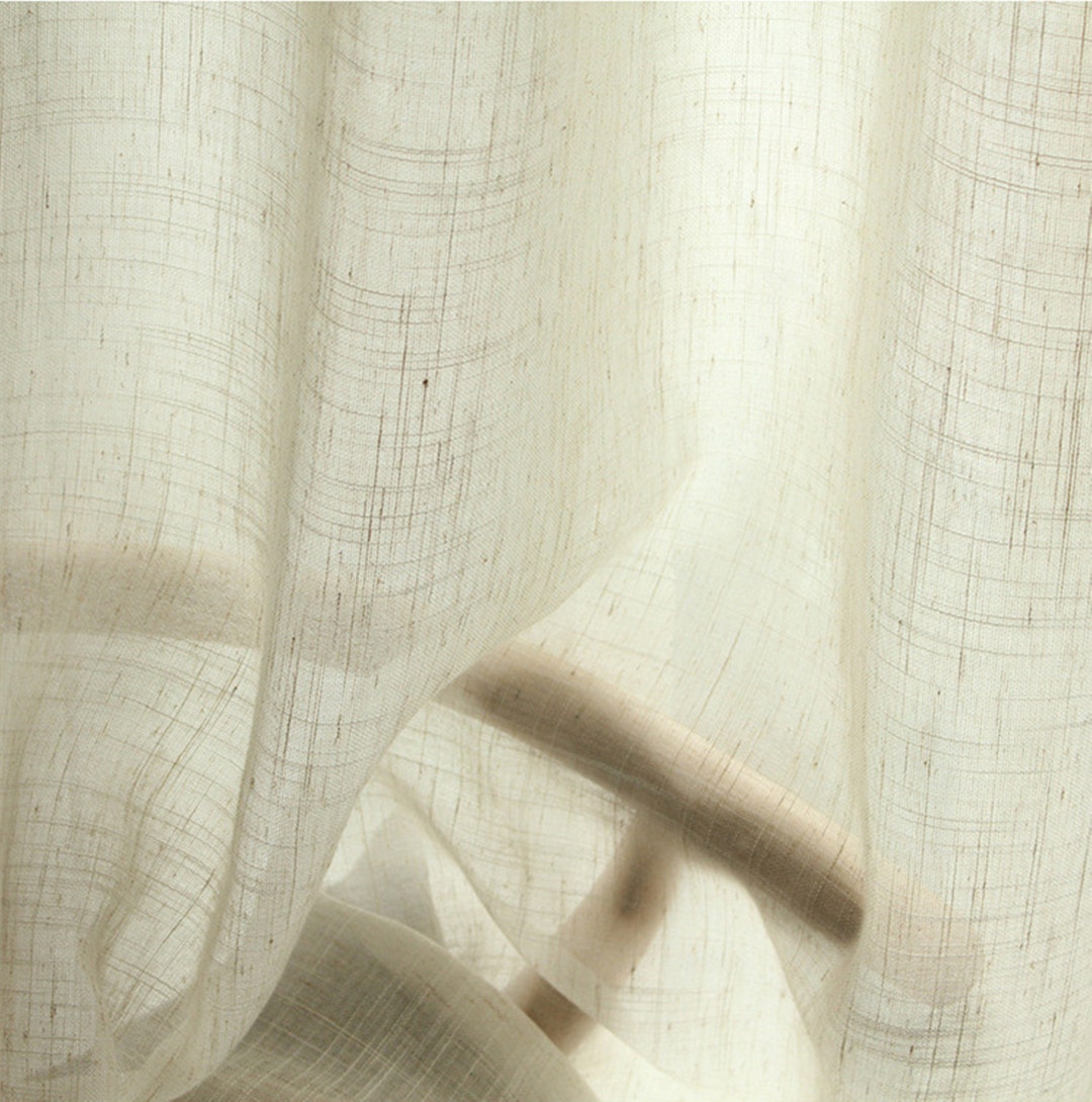 A Pair of Polyester Linen Blend Sheer Sheer Curtains Custom Made to ...