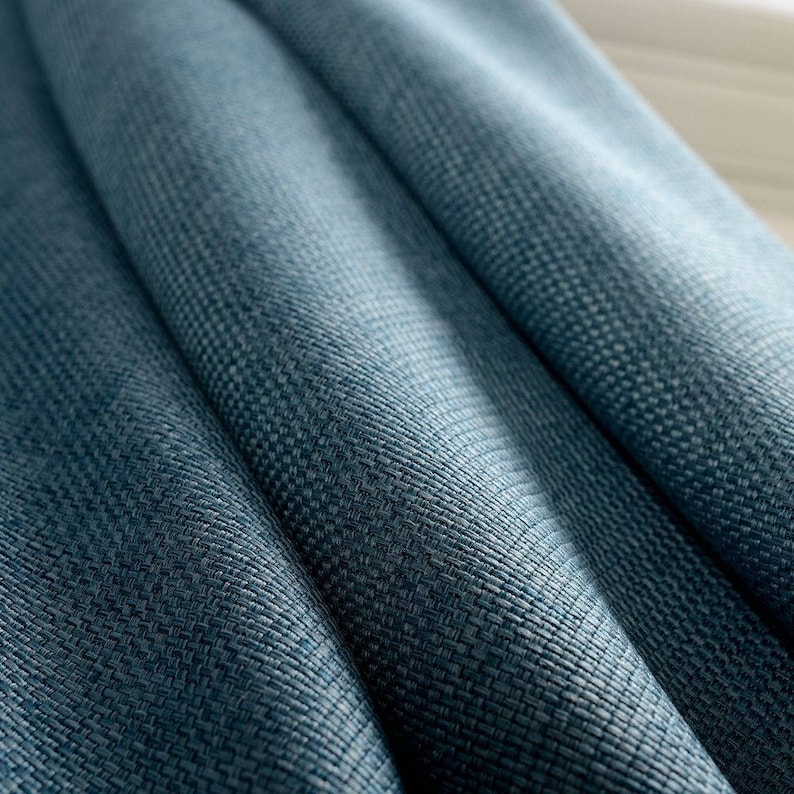 A Pair of Blue Color Custom Curtain Panels. Triple Woven - Etsy