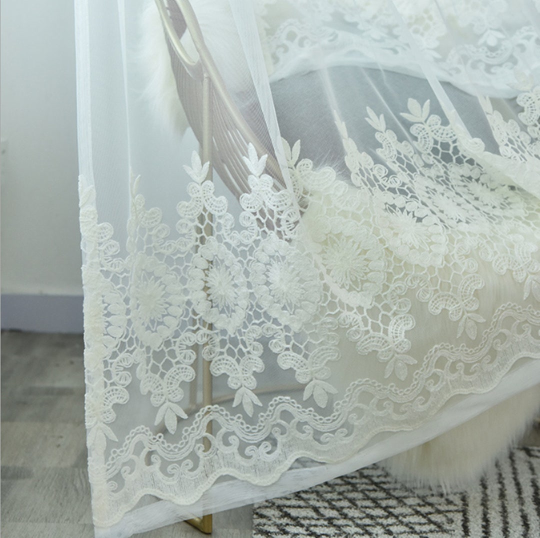 Two Classical Embroidered Sheer Curtains Custom Made to Order - Etsy