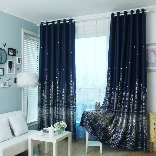 Blue Curtains - Etsy