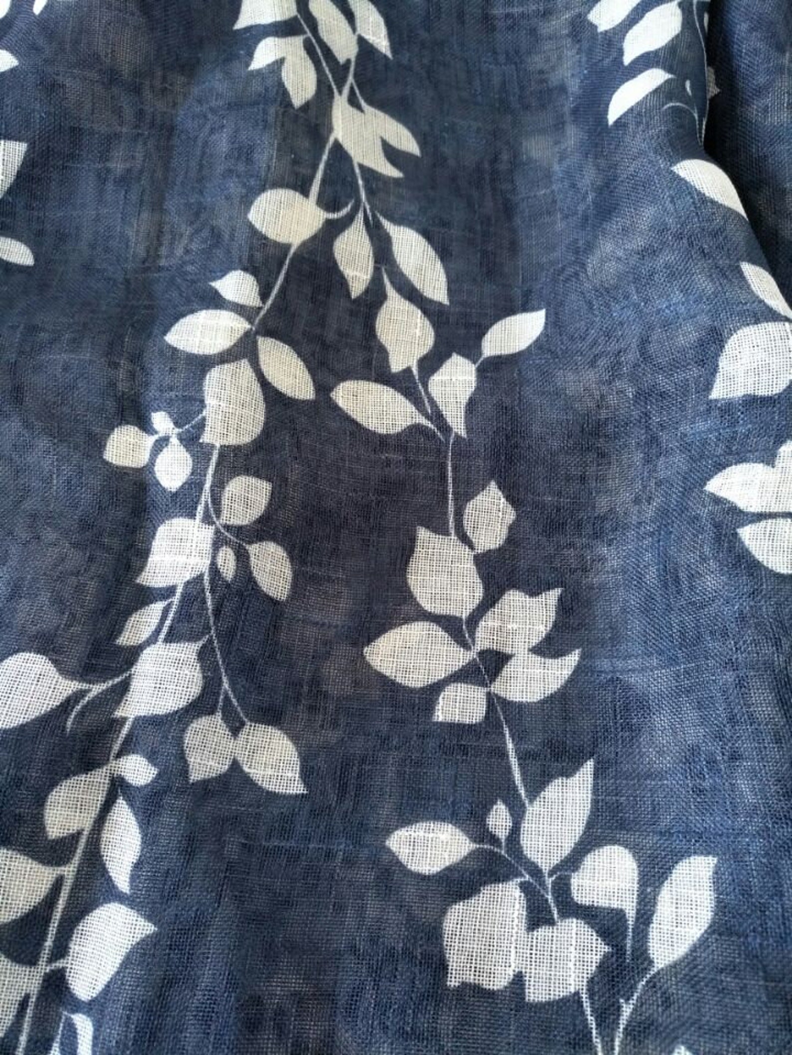 Sheer Curtain Voile Panel With Printed Leaf Pattern. One - Etsy