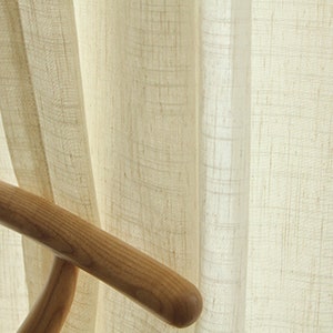 A Pair of Polyester Linen Blend Sheer Sheer Curtains Custom Made to ...