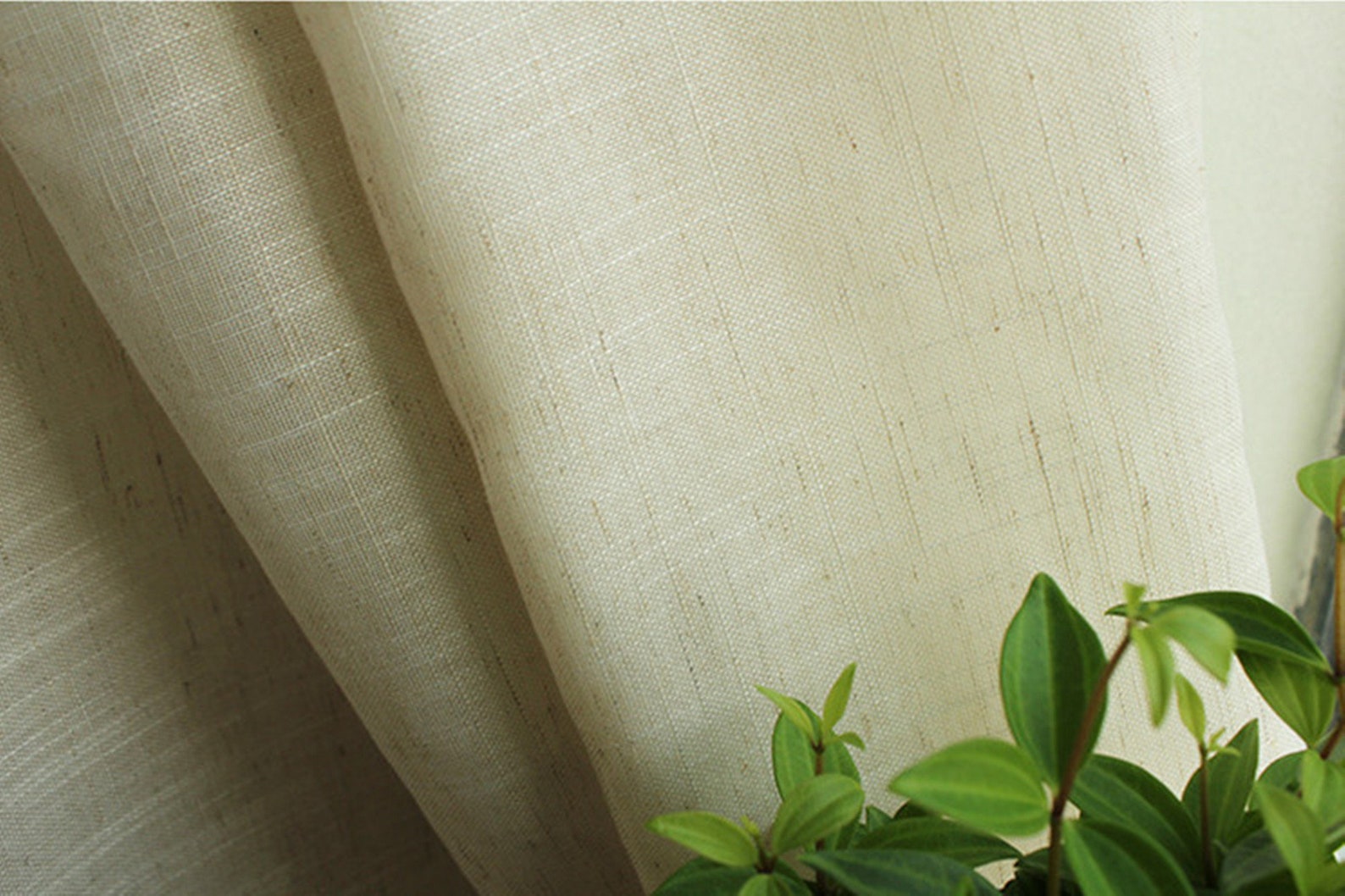 A Pair of Polyester Linen Blend Sheer Sheer Curtains Custom | Etsy