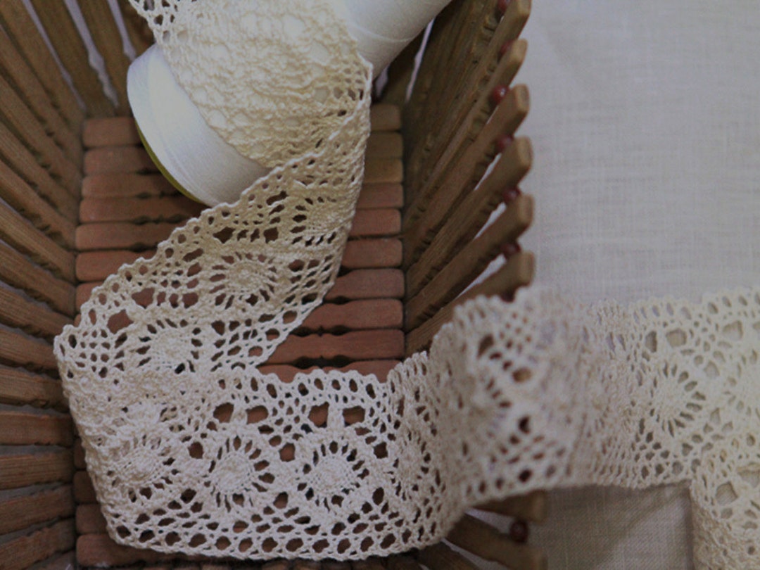Cotton Lace Trim , Crochet Lace Trim, Lace Trim, Ivory Cotton Lace 4 ...