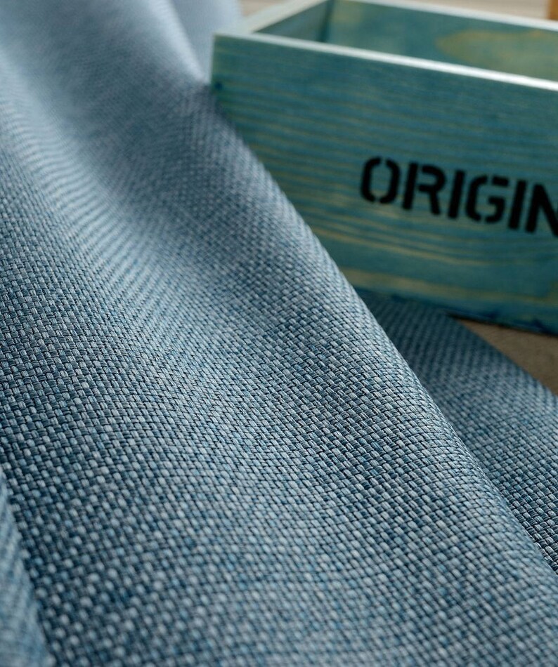 A Pair of Blue Color Custom Curtain Panels. Triple Woven - Etsy