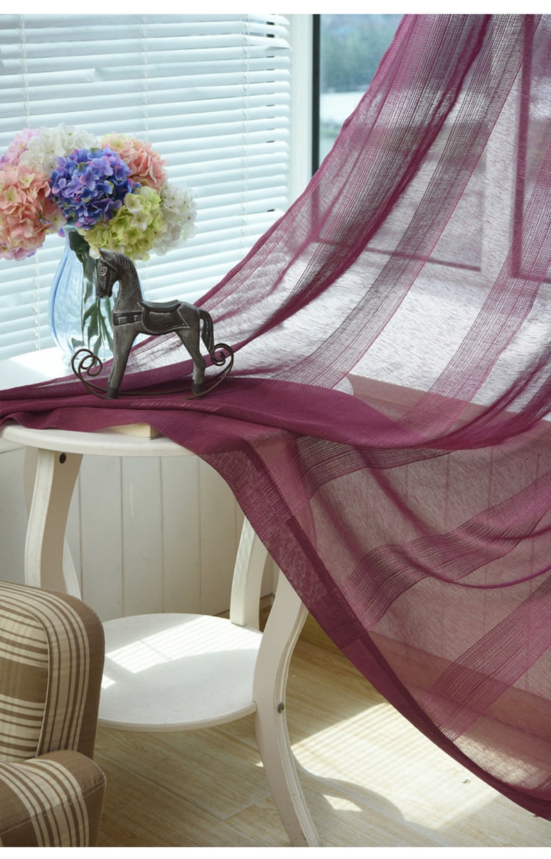 Two Panels Textured Sheer Curtains Custom Made to Order Up To | Etsy