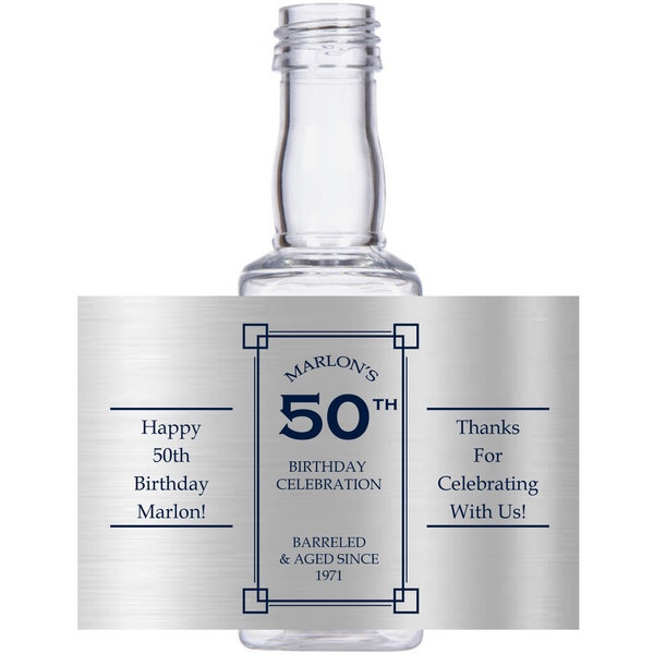 Mini Bottle Labels for 50th Birthday - Etsy