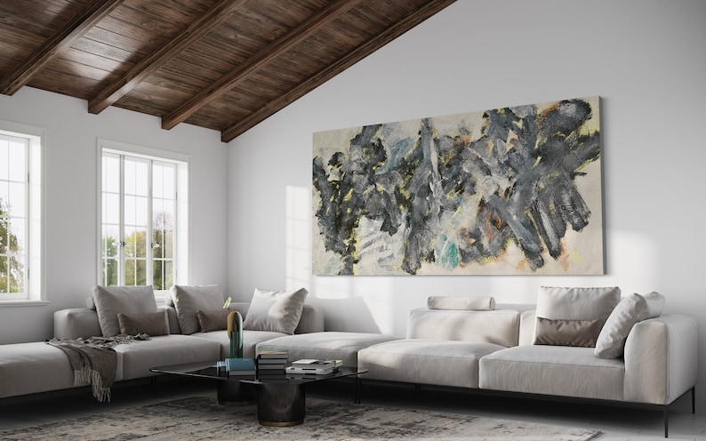 Original Wide Painting "reverence" / XL Wall Art / Uplifting Abstract ...