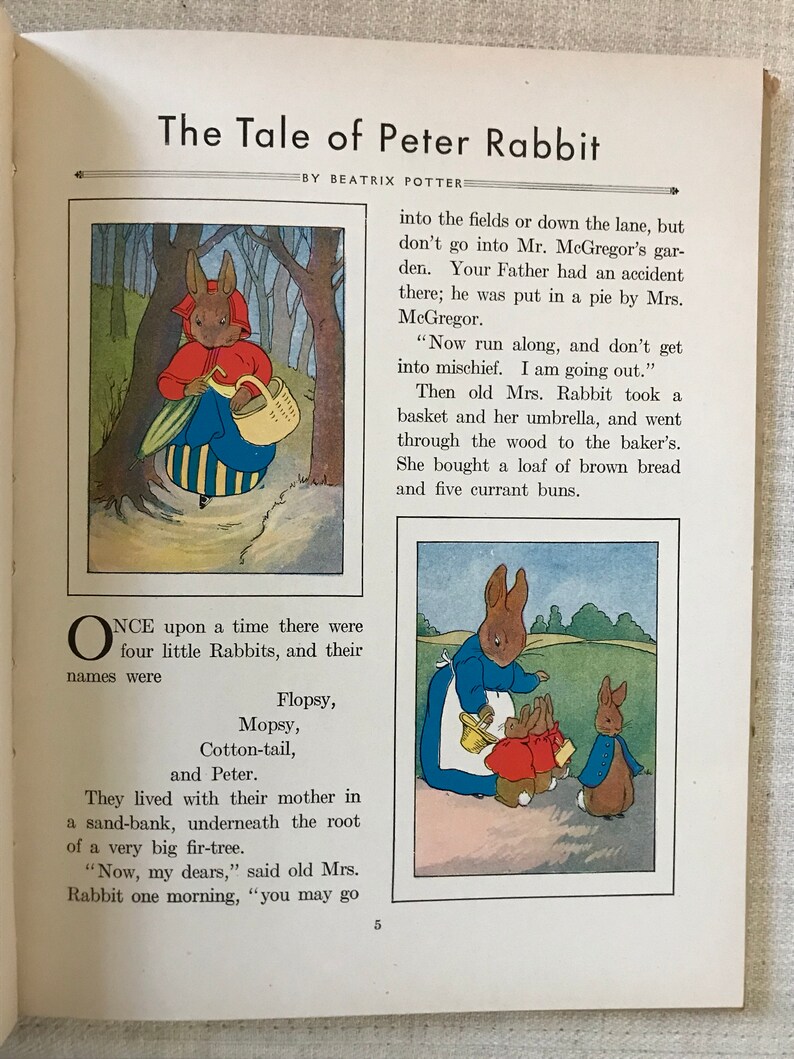 The Peter Rabbit Story Book by Beatrix Potter 100 Color - Etsy