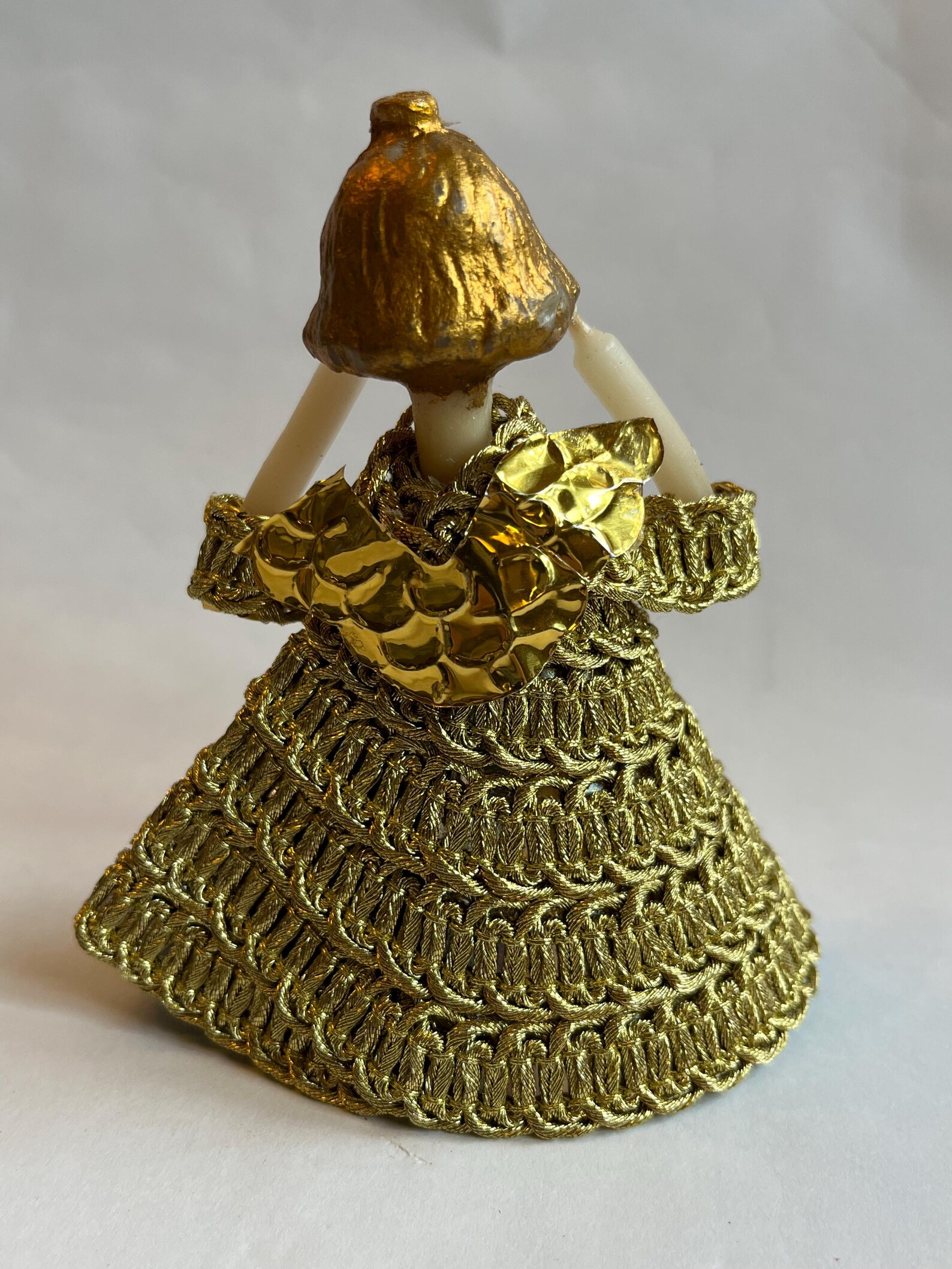 Koestel Angel Holding Candles Handmade in West Germany, 1970, Wax Head ...