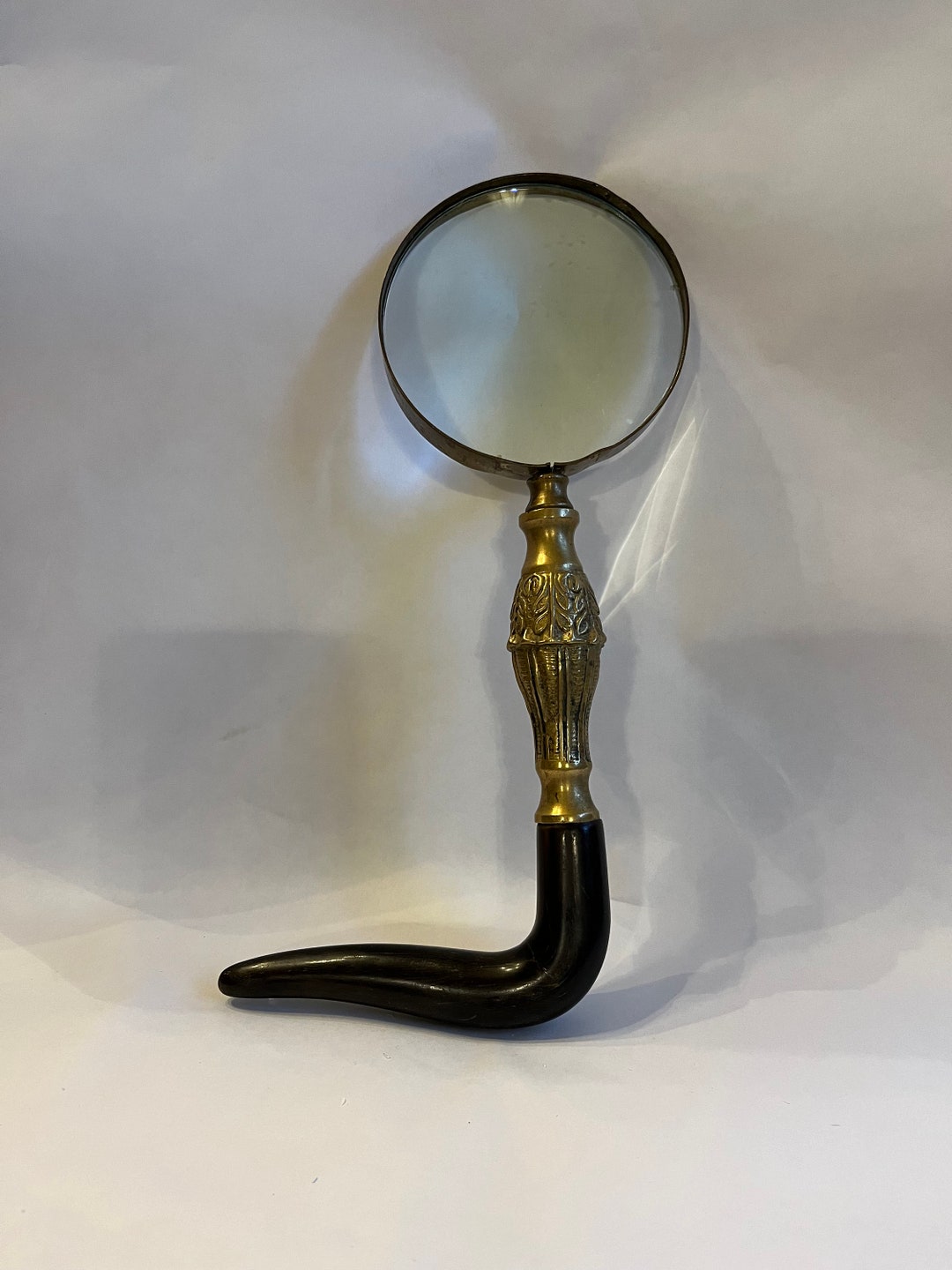 Horn and Brass Magnifying Glass, Antique Brass and Horn Finish, Gift ...