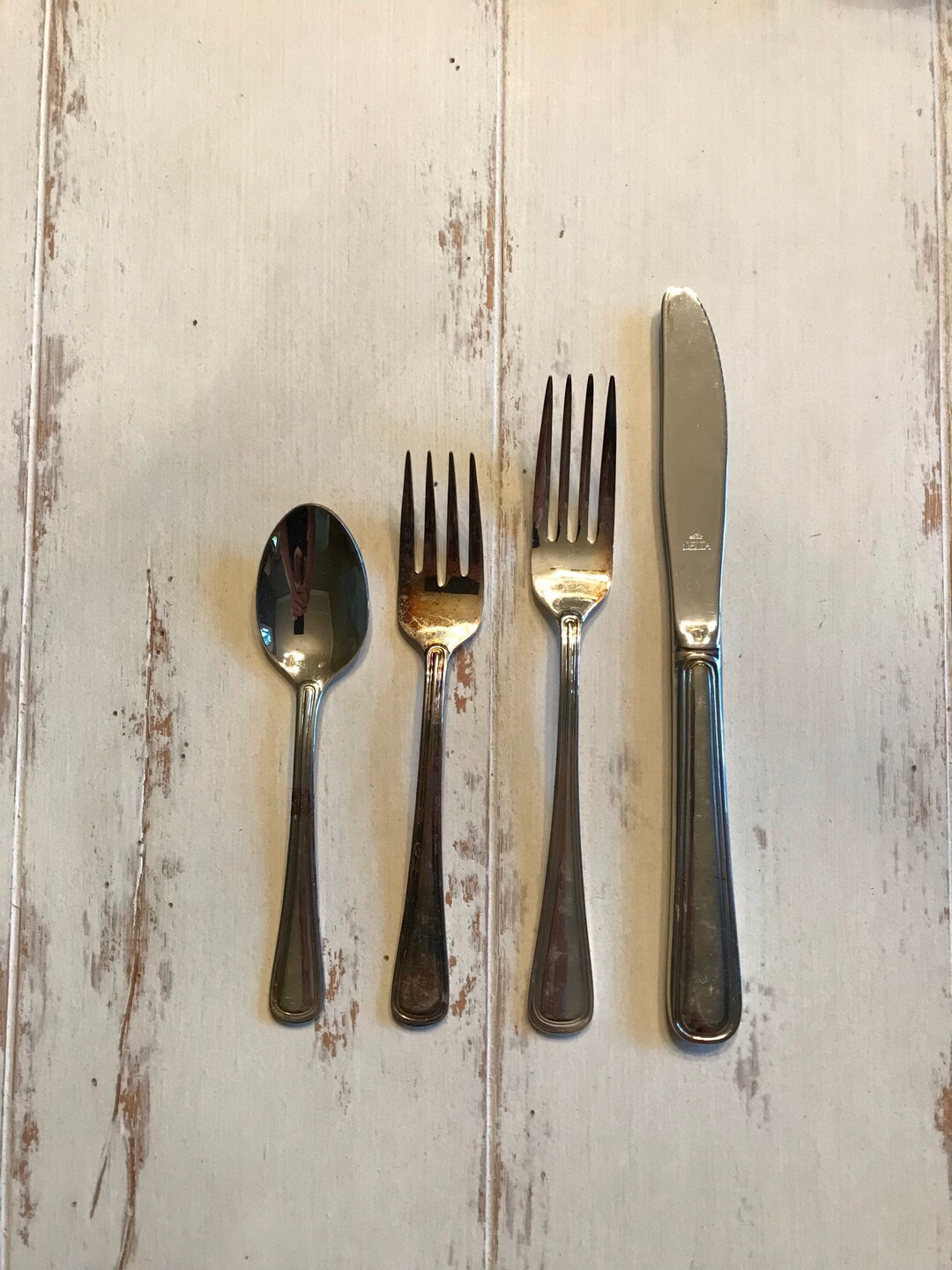 Four Piece Place Setting Signed Delta Airlines Silver Plate Cutlery ...