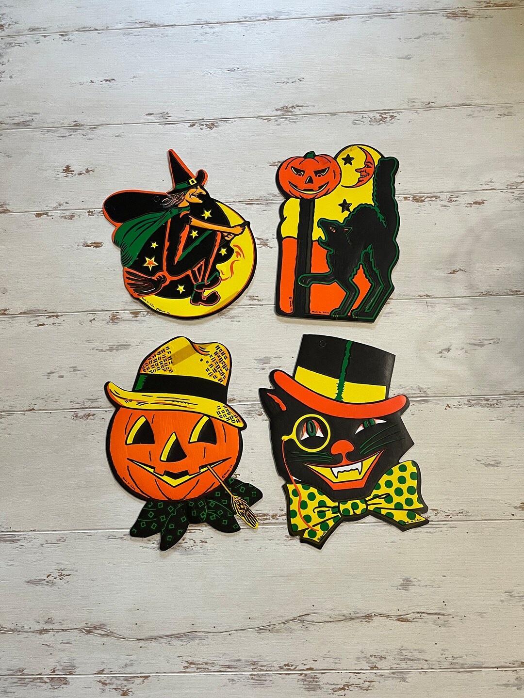 Set of Four Beistle Co. Halloween Die Cuts, Reproductions of 1950s ...