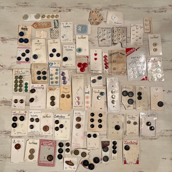 Vintage Button Cards - Etsy