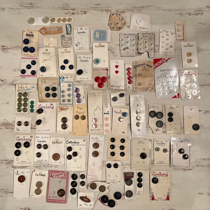 Vintage Button Cards - Etsy