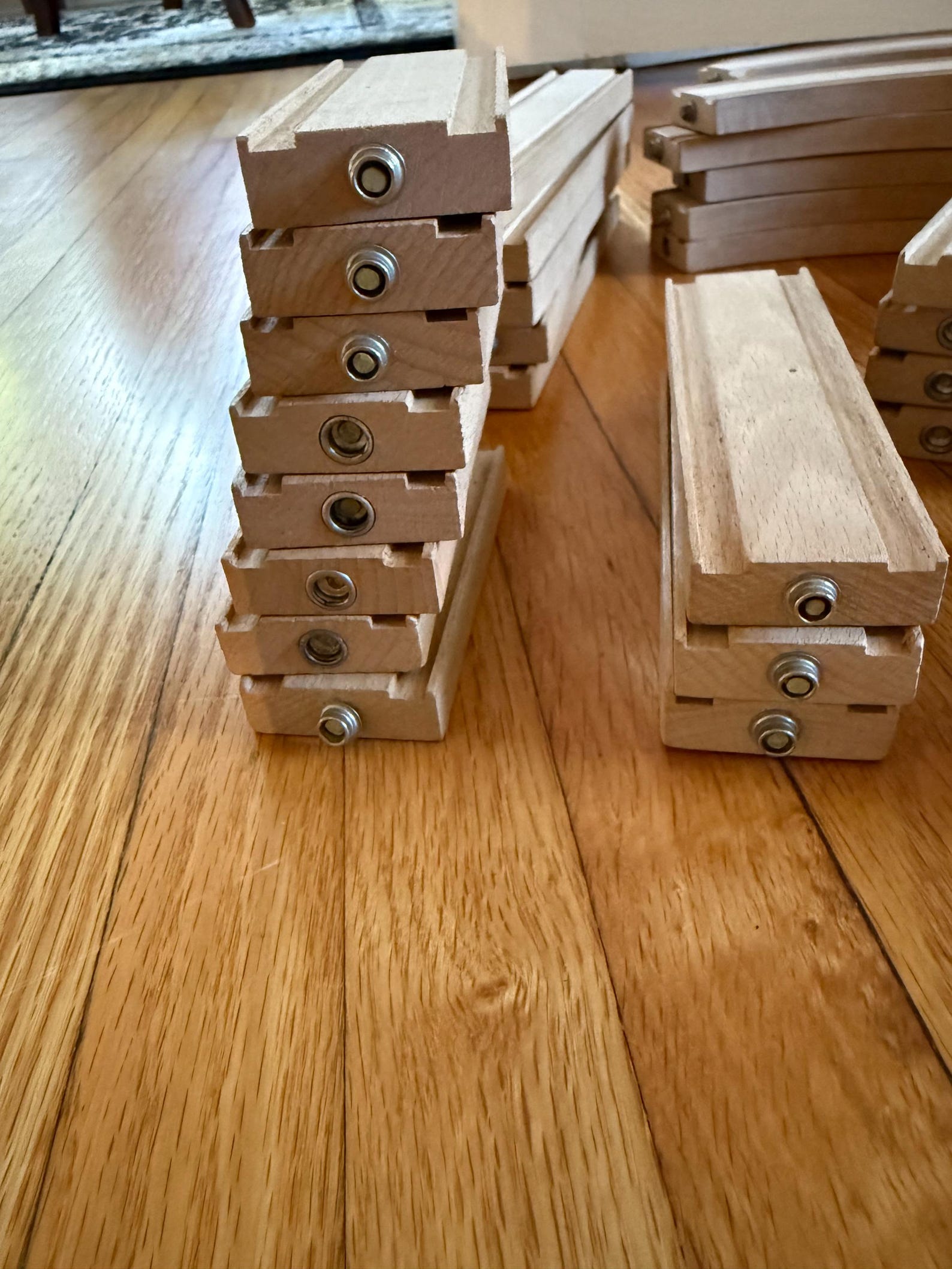 Lot of Jack Built Toys Wooden Snap Train Track Pieces, 52 Additional ...