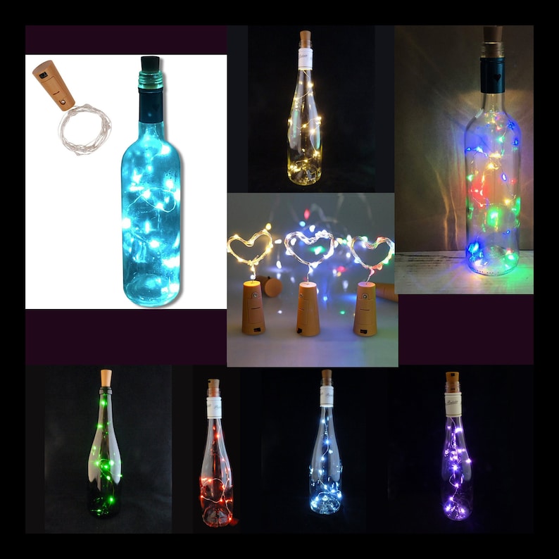 1 X LED String Bottle Cork Light Various Colours to Choose - Etsy