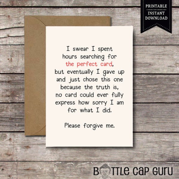 Printable Apology Card - Etsy