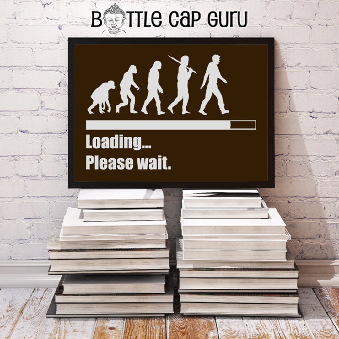 Printable Art / Loading, Please Wait / Funny Evolution of Man Chart ...
