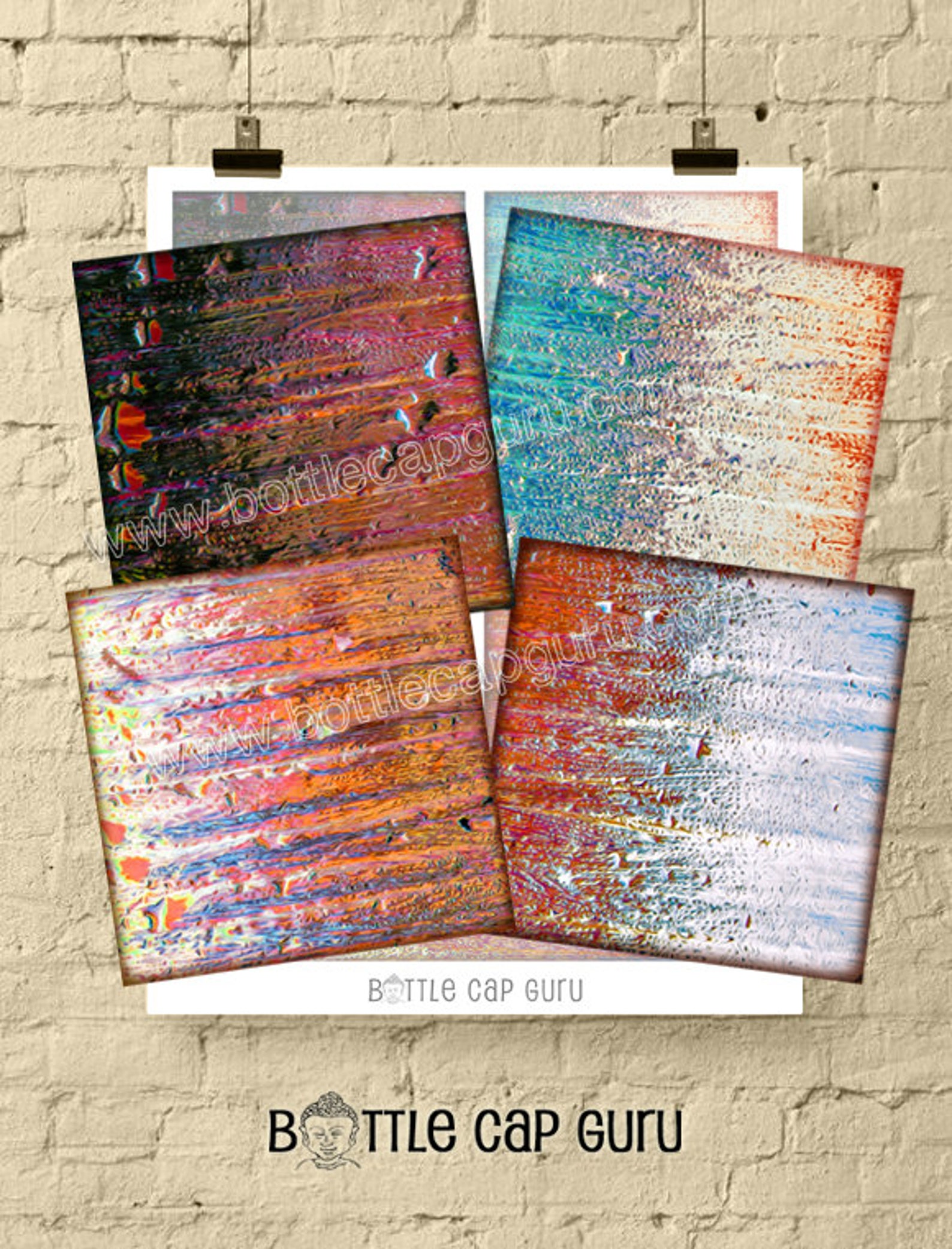 SHABBY IRIDESCENT GRUNGE 3.8x3.8 Inch Images for Coasters Digital ...