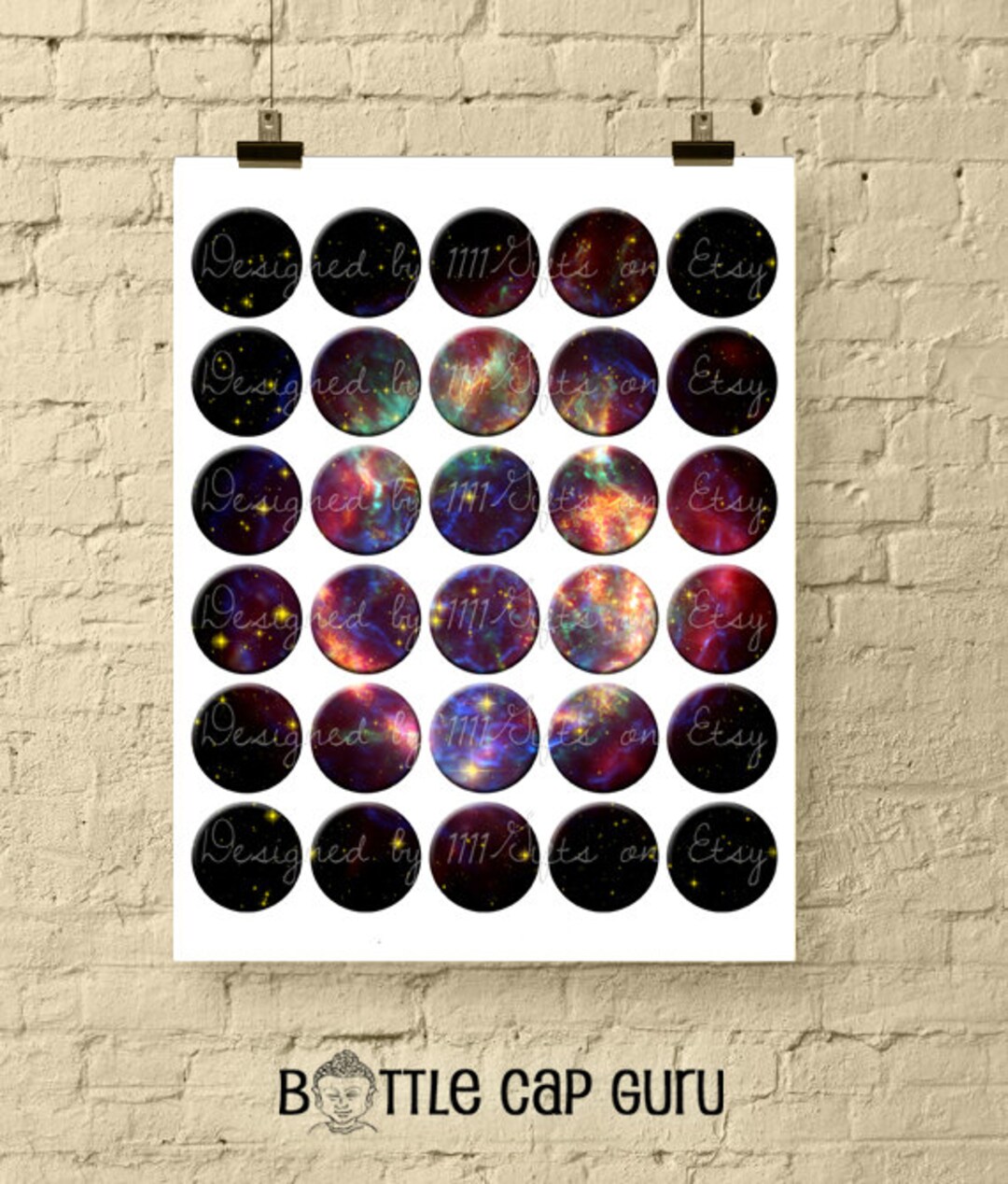 Galaxy Digital Collage Sheets / 1.5 Inch Circles Digital Collage ...