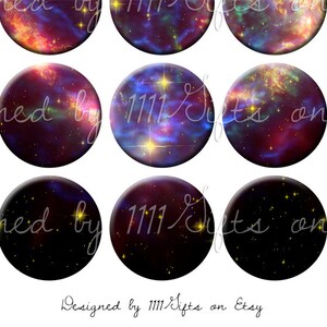 Galaxy Digital Collage Sheets / 1.5 Inch Circles Digital Collage ...