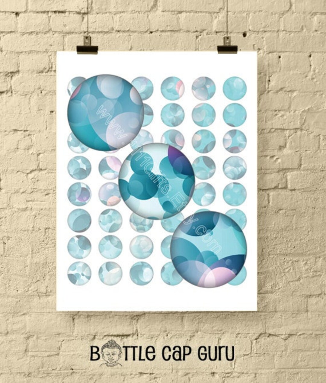 Blue Bubbles 1 Inch Circle Images: DIY Crafts, Jewelry (digital ...