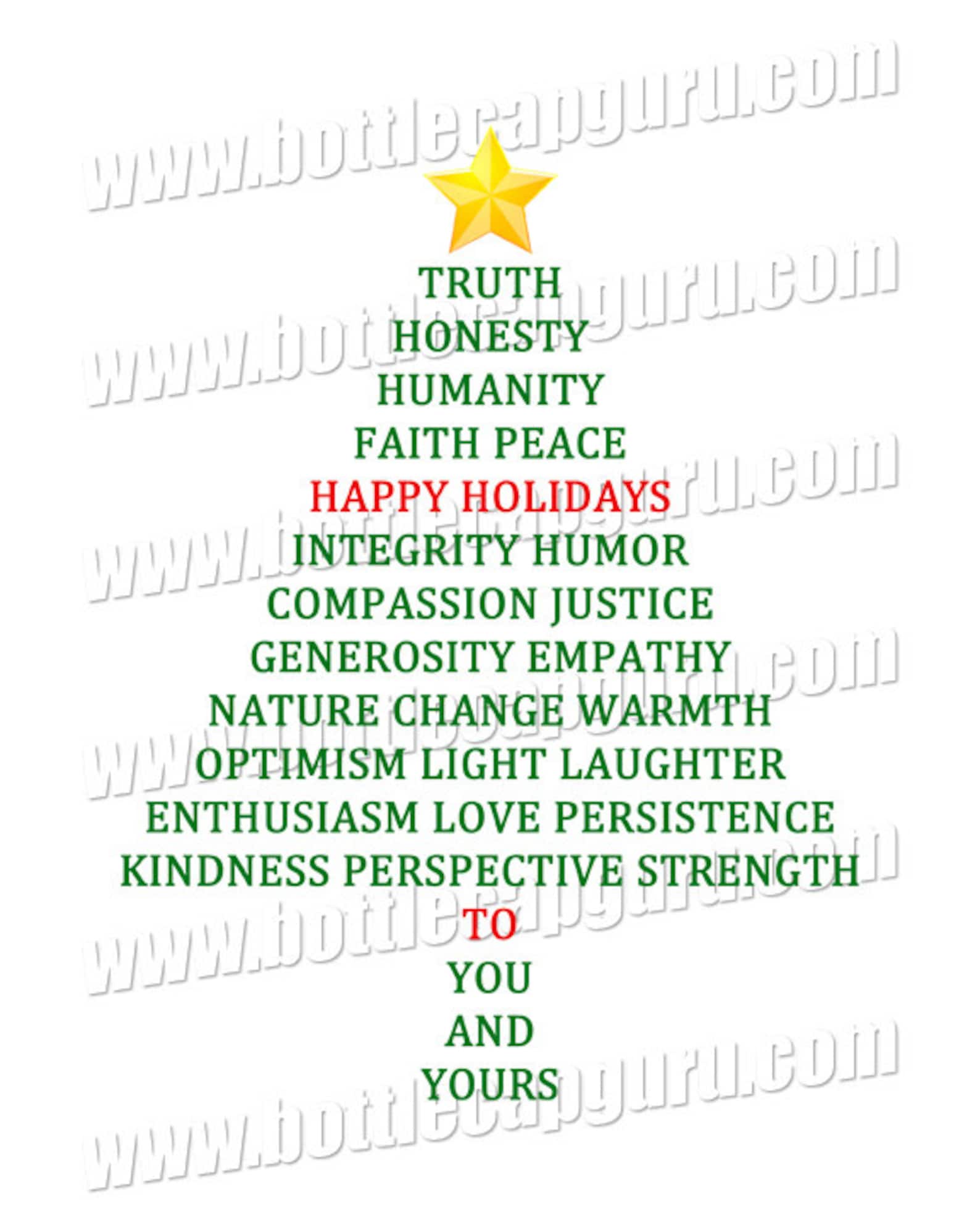 Happy Holidays Christmas Tree Blessing SET / Printable Xmas ART & Gift ...